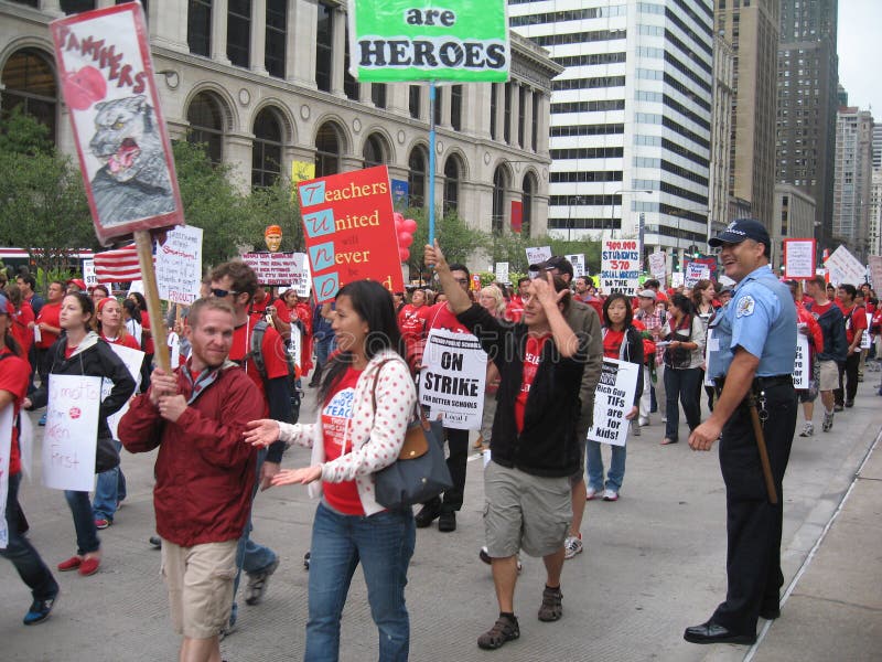 Chicago Teachers Strike 2012 Editorial Photo - Image of protest, fists ...