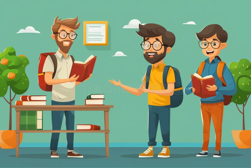 Teaching, Academic and a Student Asking Stock Illustration ...