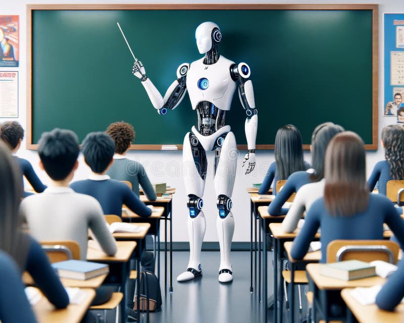 Teaching AI Robot Classroom Cyborg Education Future Class Desks ... Teaching AI Robot Classroom Cyborg Education Future Class Desks ...