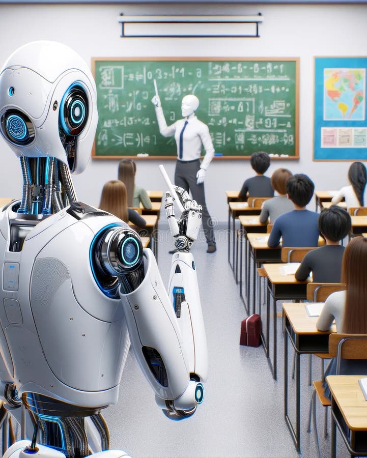Teaching AI Robot Classroom Cyborg Education Future Class Desks ... Teaching AI Robot Classroom Cyborg Education Future Class Desks ...