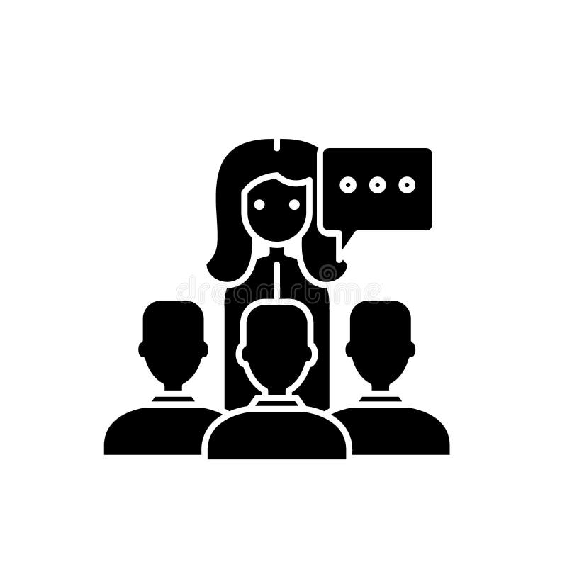 Teaching Black Icon, Vector Sign On Isolated Background. Teaching ...