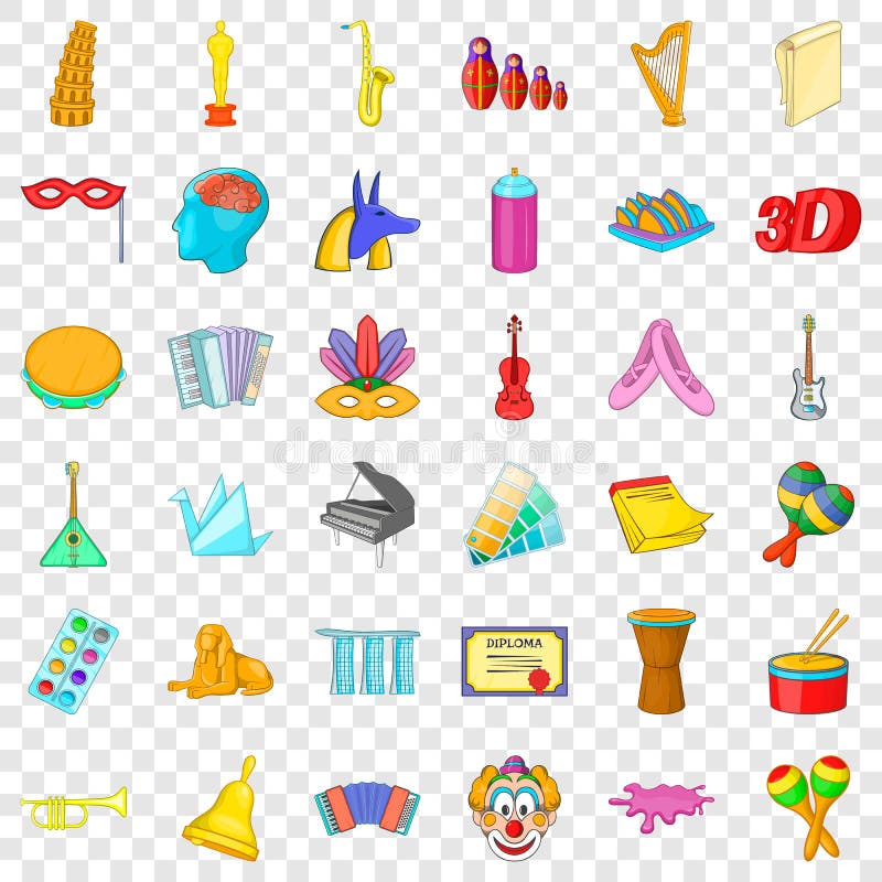 Teaching in College Icons Set, Cartoon Style Stock Vector ...