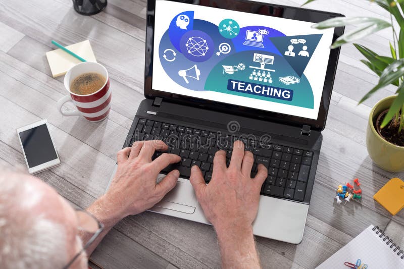Teaching Concept on a Laptop Screen Stock Photo - Image of education ...