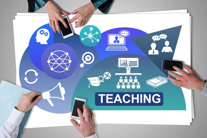 Teaching Concept Placed on a Desk Stock Photo - Image of internet ...