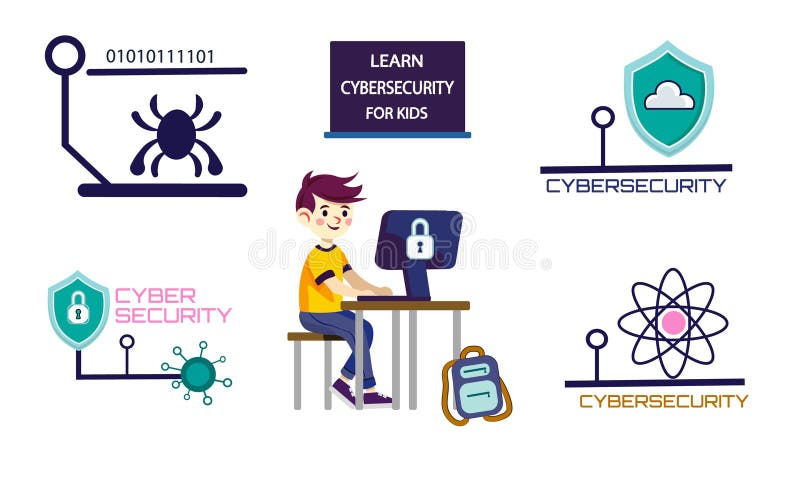 Teaching Cybersecurity To Kids Stock Vector - Illustration of binary ...
