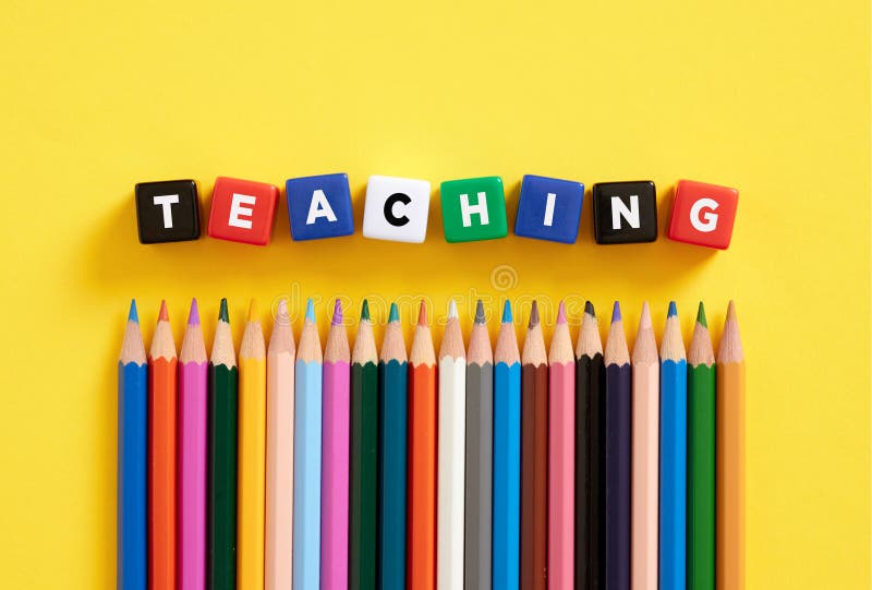 Teaching and Education Concept. the Word Teaching on Colorful Cubes ...