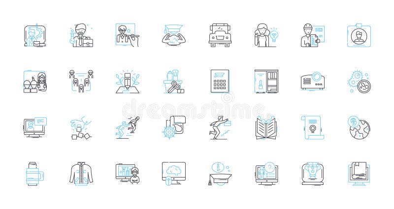 Teaching Elements Linear Icons Set. Curriculum, Pedagogy, Classroom ...