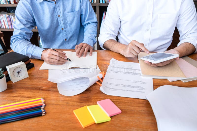 Teaching Helping and Study Course, Team of Young Teacher or Tutor Helps ...