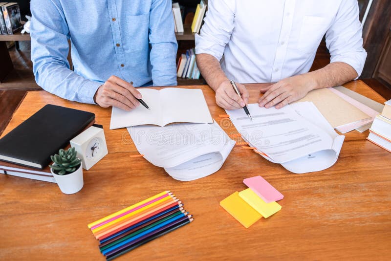 Teaching Helping and Study Course, Team of Young Teacher or Tutor Helps ...