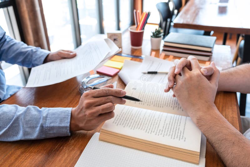 Teaching Helping and Study Course, Team of Young Teacher or Tutor Helps ...