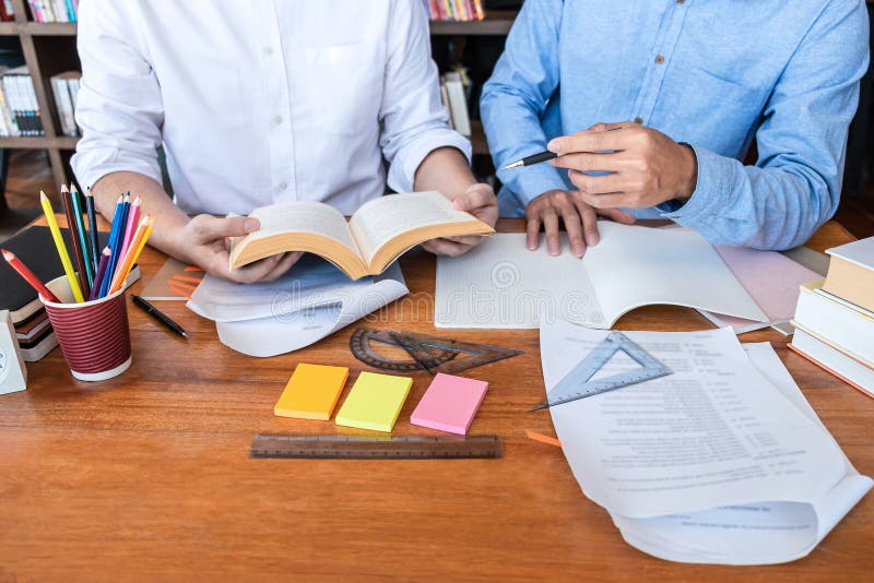 Teaching Helping and Study Course, Team of Young Teacher or Tutor Helps ...