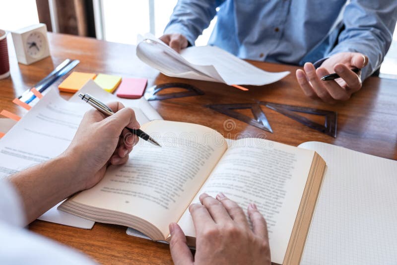 Teaching Helping and Study Course, Team of Young Teacher or Tutor Helps ...