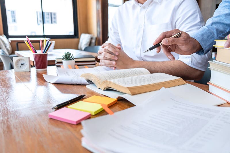 Teaching Helping and Study Course, Team of Young Teacher or Tutor Helps ...