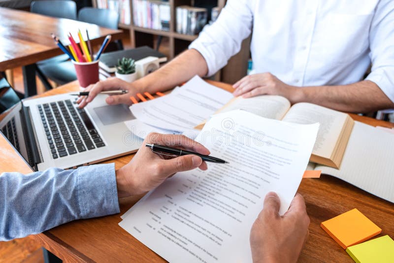 Teaching Helping and Study Course, Team of Young Teacher or Tutor Helps ...