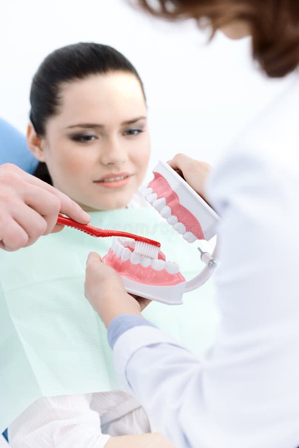 Teaching How To Clean Teeth Stock Photo - Image of chair, cute: 25989078