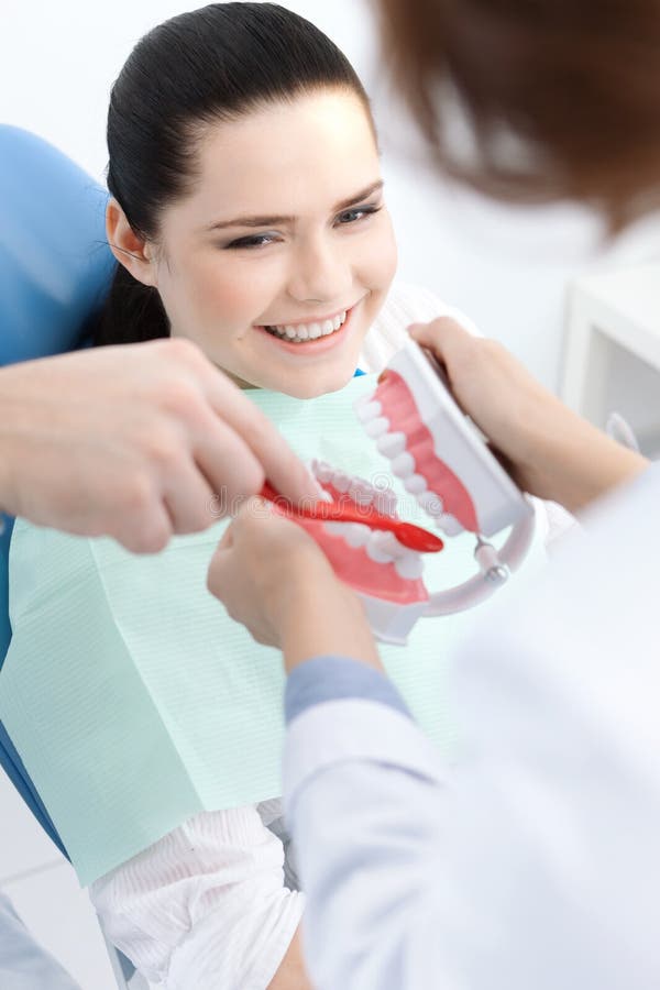 Teaching How To Clean Teeth Correctly Stock Image - Image of explain ...