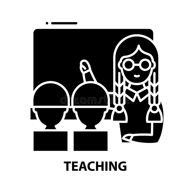 Teaching Icon, Black Vector Sign with Editable Strokes, Concept ...
