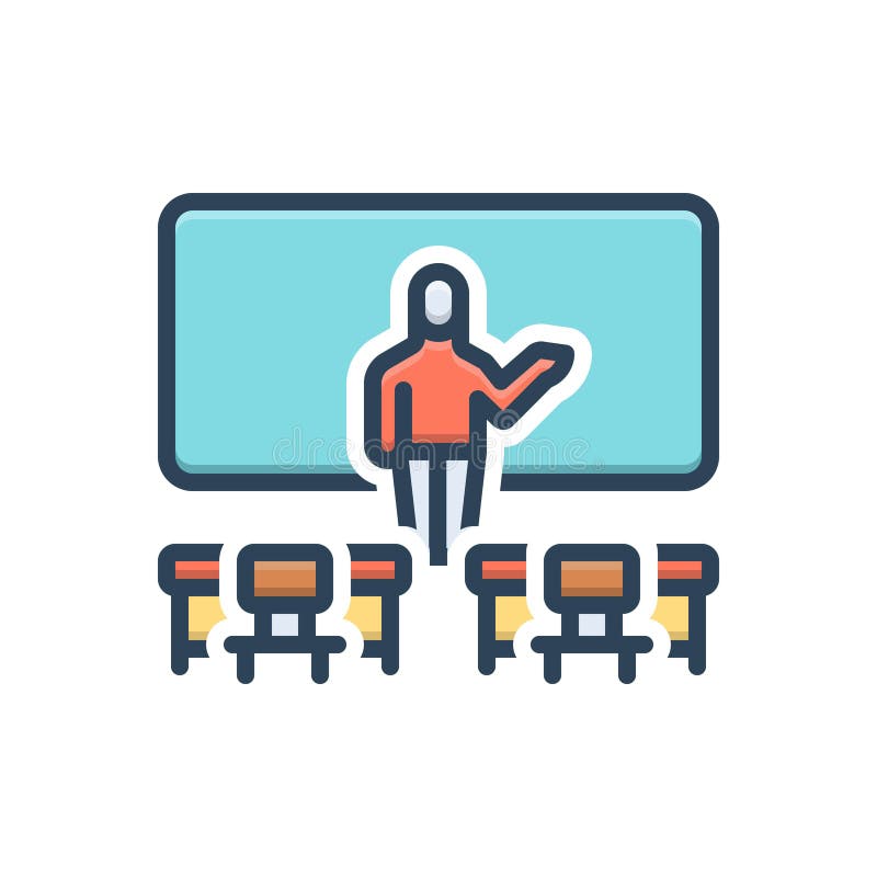 Color Illustration Icon for Teaching, Classroom and Teacher Stock ...