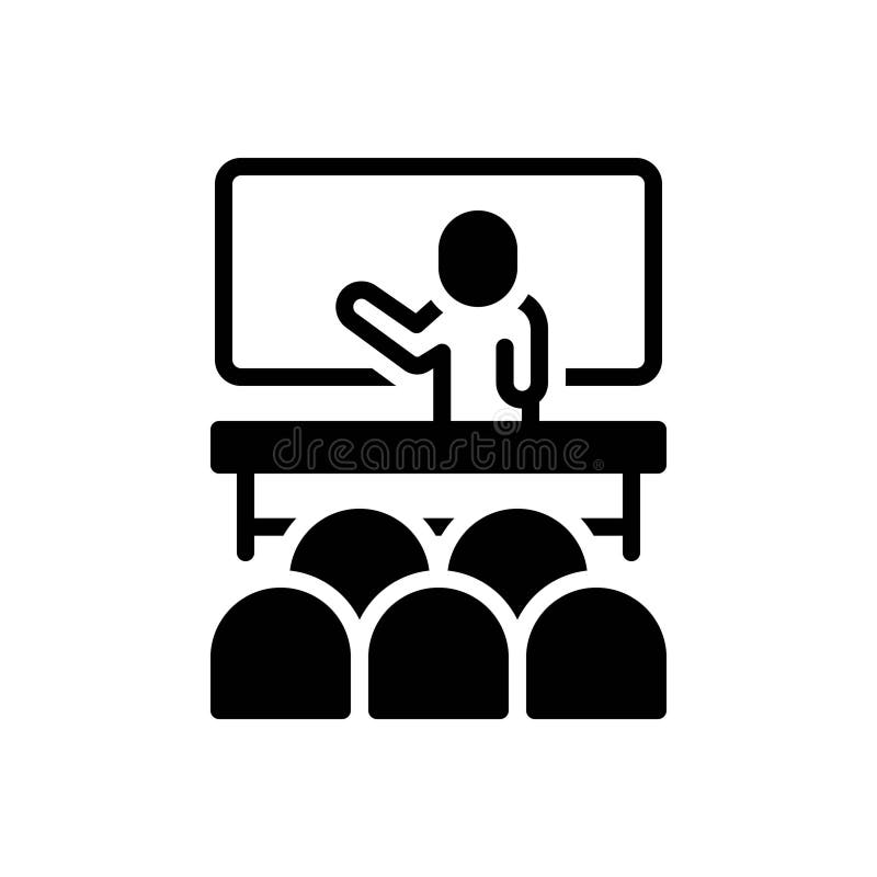 Black Solid Icon for Teaching, Coaching and Teacher Stock Vector ...