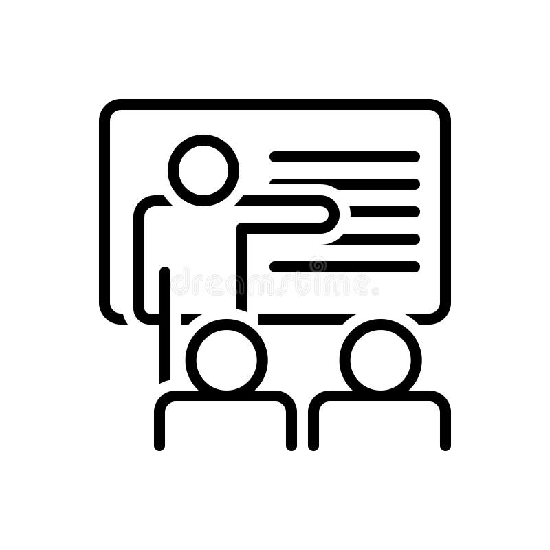 Black Line Icon for Teaching, Teach and Coach Stock Illustration ...