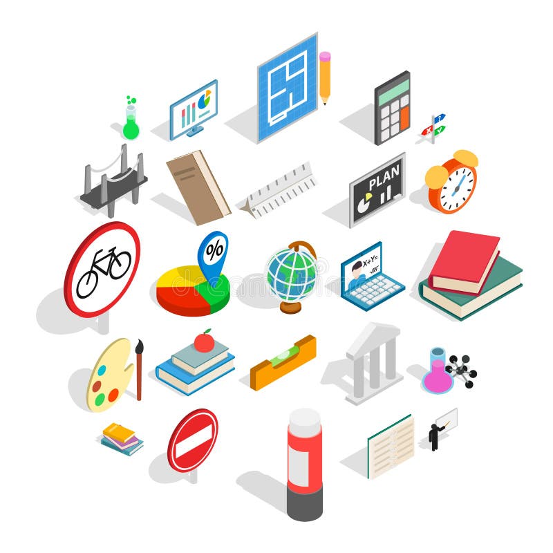 Teaching Science Icons Set, Outline Style Stock Vector - Illustration ...