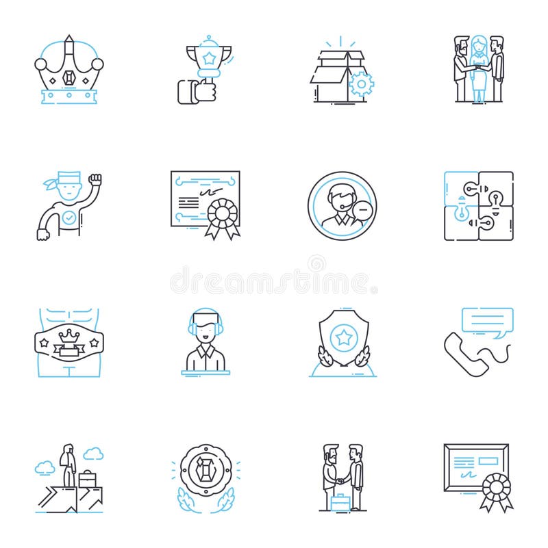 Teaching Instructor Linear Icons Set. Inspiring, Passionate ...