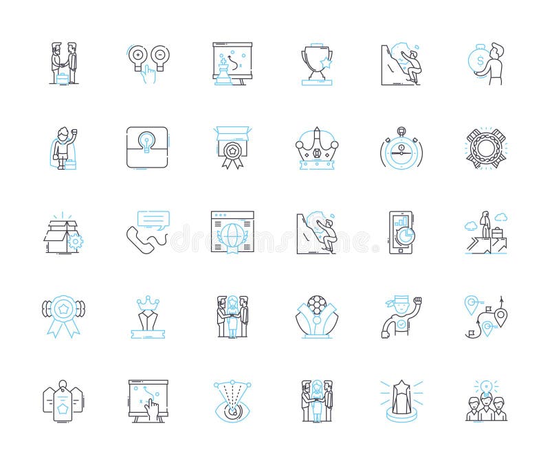 Teaching Instructor Linear Icons Set. Inspiring, Passionate ...