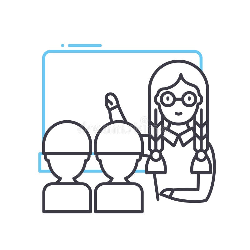 Teaching Line Icon, Outline Symbol, Vector Illustration, Concept Sign ...