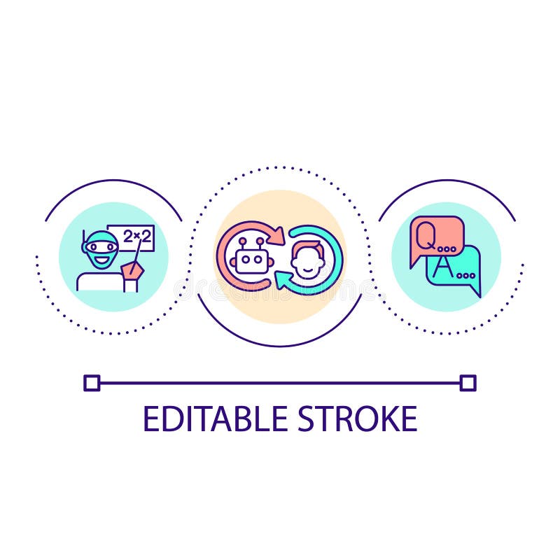 Teaching Machine Loop Concept Icon Stock Vector - Illustration of ...