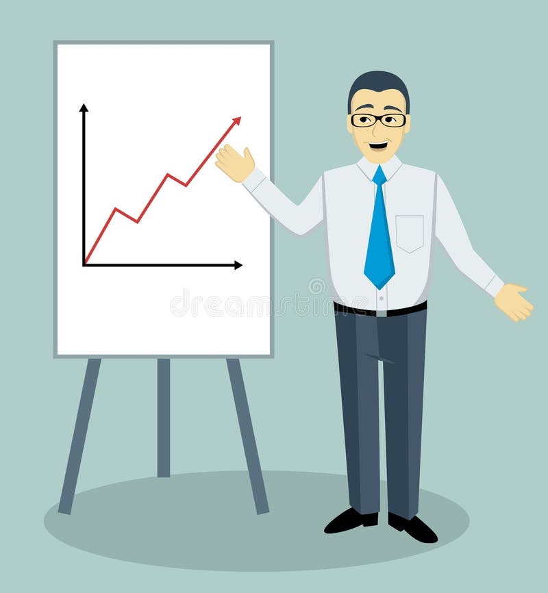 Teaching man stock vector. Illustration of whiteboard - 42853600