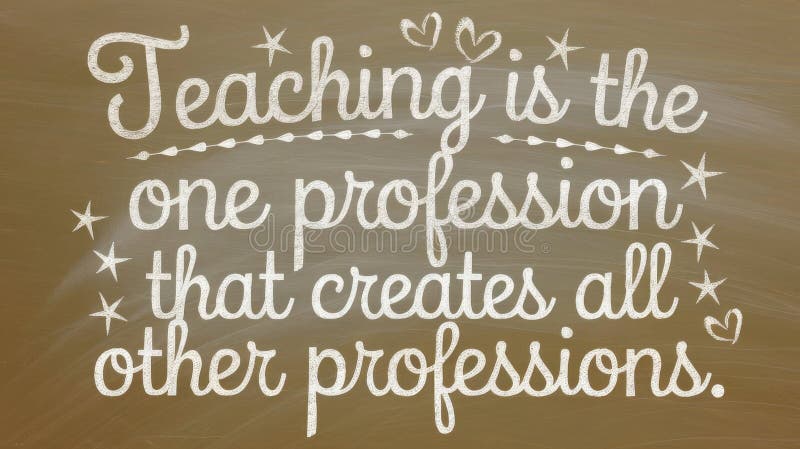 "Teaching is the One Profession that Creates All Other Professions ...