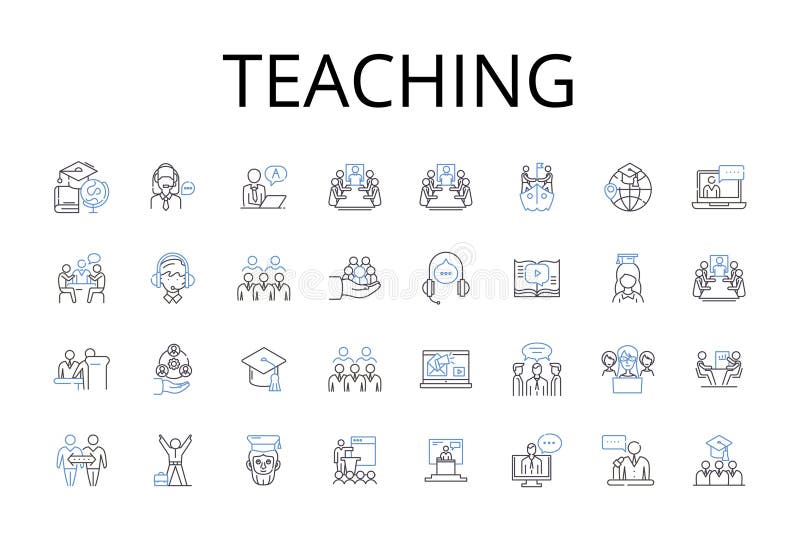 Teaching Line Icons Collection. Instructing, Educating, Tutoring ...