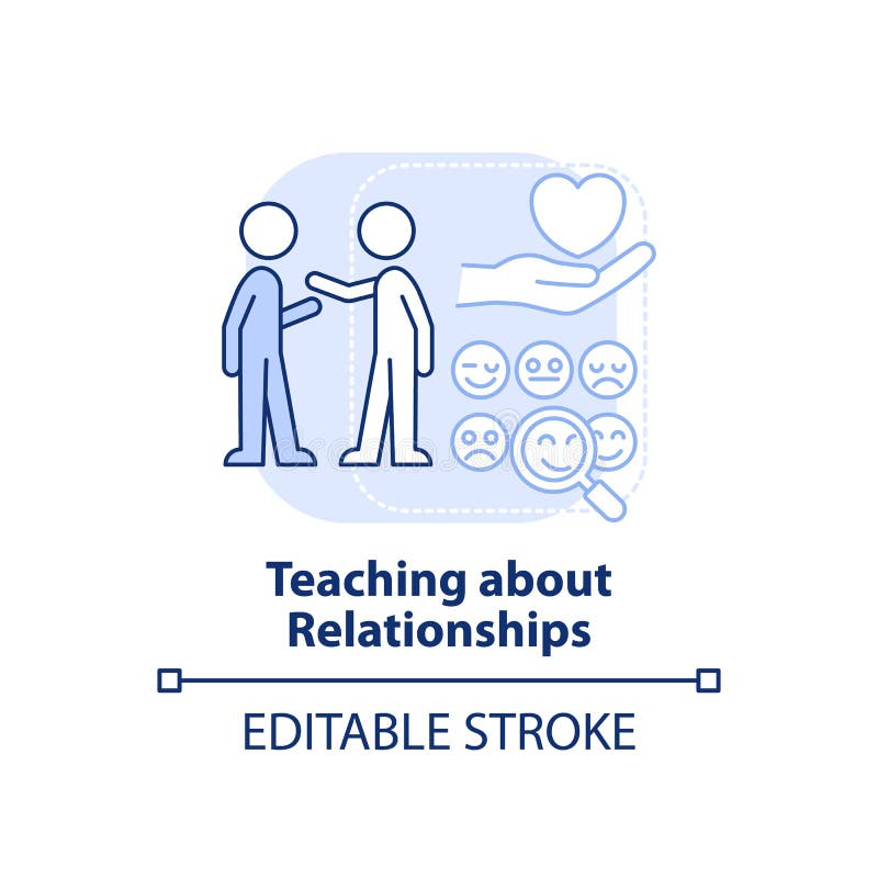 Teaching about Relationships Light Blue Concept Icon Stock Vector ...
