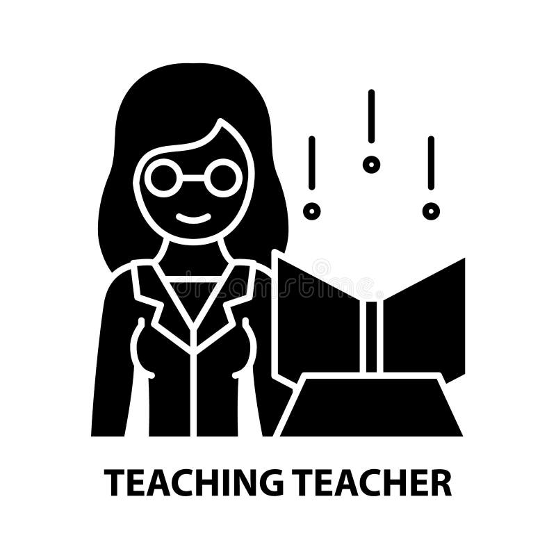 Teaching Teacher Icon, Black Vector Sign with Editable Strokes, Concept ...