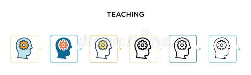 Teaching Vector Icon in 6 Different Modern Styles. Black, Two Colored ...