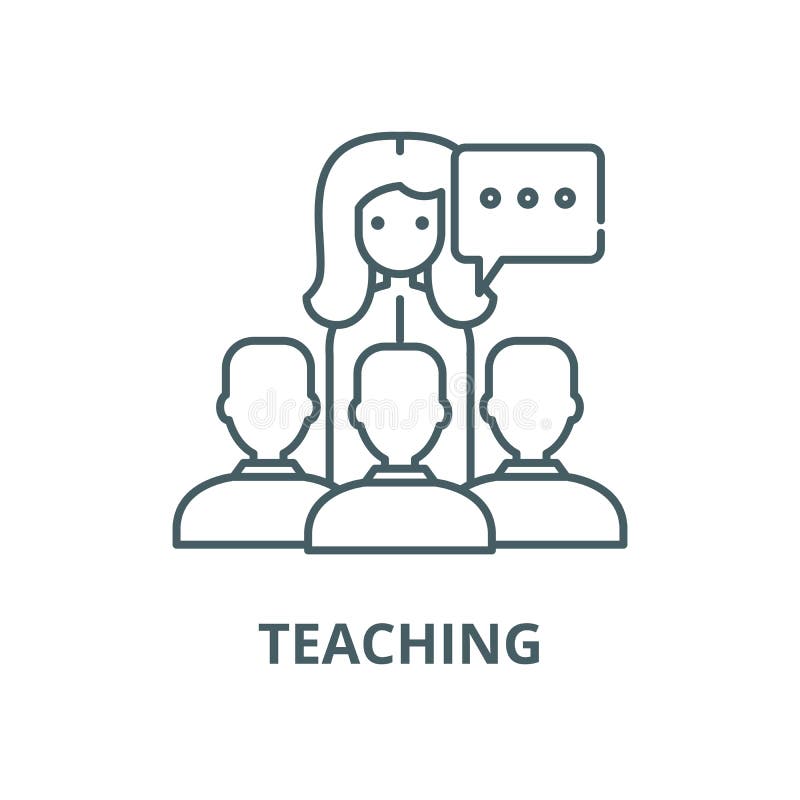 Teaching Line Icon Concept. Teaching Flat Vector Symbol, Sign, Outline ...