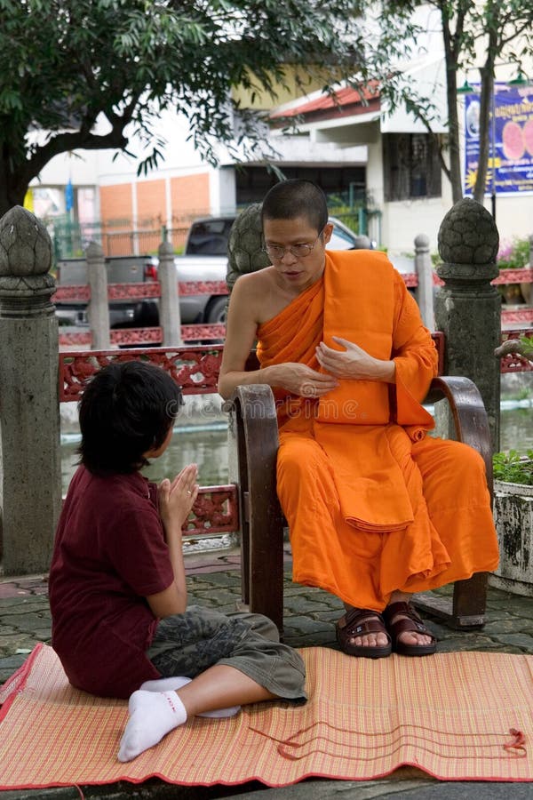 Monks Teach and Bless Her with Kindness. Stock Image - Image of nepal ...
