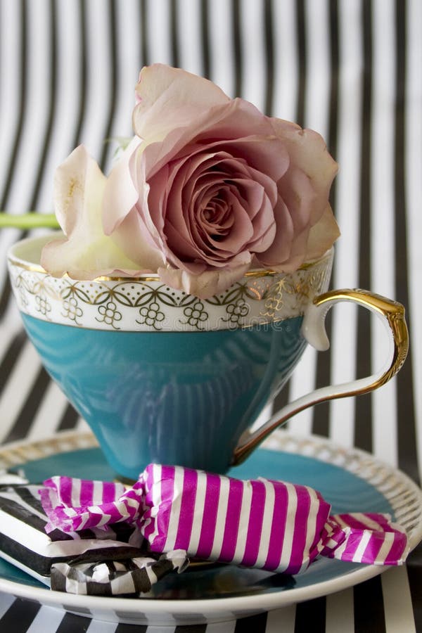 Flowers in a teacup stock photo. Image of floral, table - 21115782