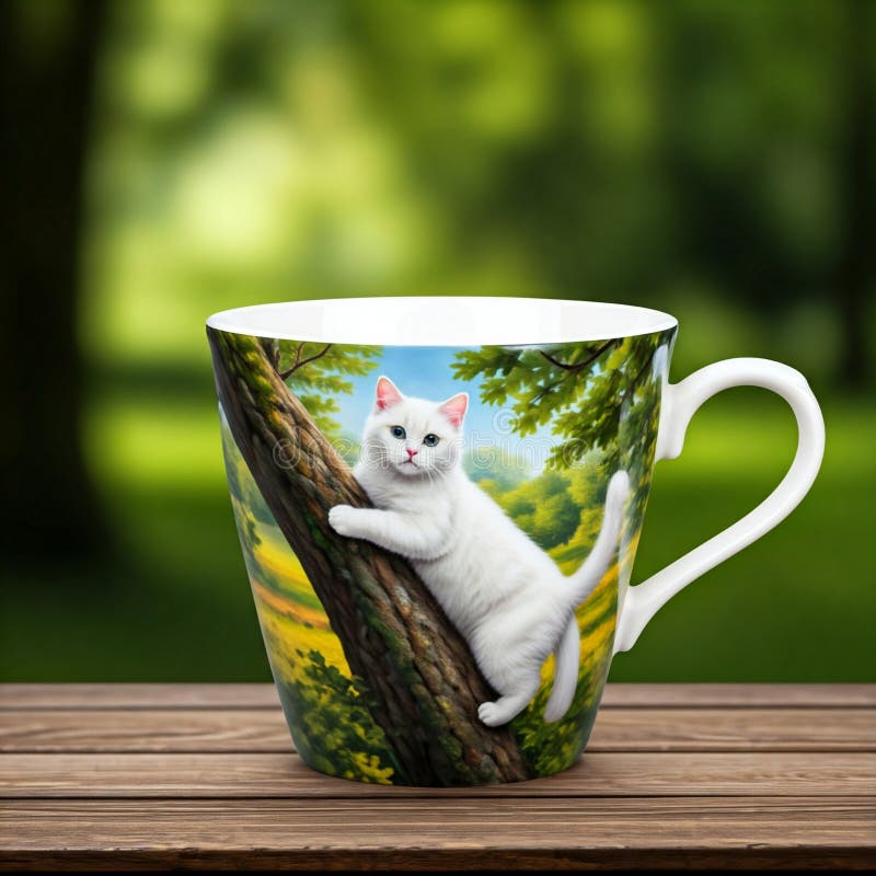 Teacup with cat stock image. Image of porcelain, animal - 351833531