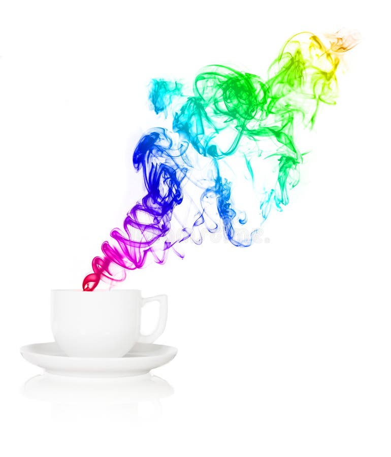 Teacup Colorful Smoke Front White Background Stock Photos - Free ...