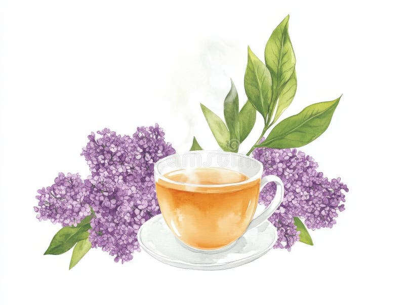 The Teacup, with Its Delicate Watercolor Floral Patterns, Contains ...