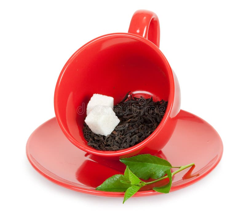 Teekanne Mit Schwarzem Tee Und Zuckerscheiben Stockbild - Bild von ...