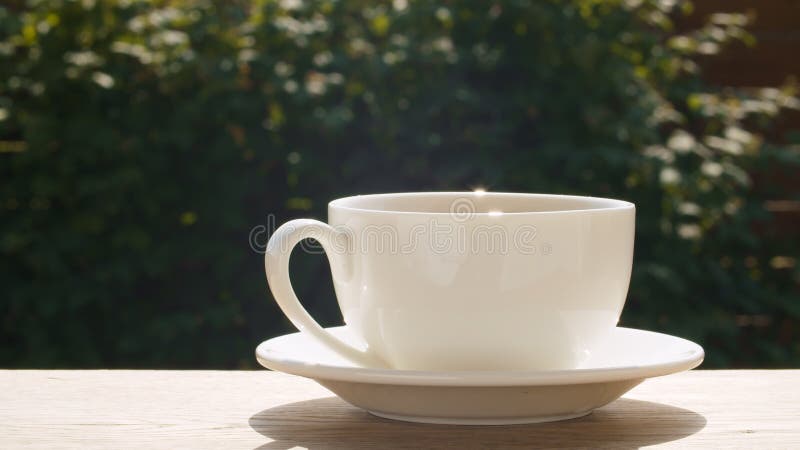 Teacup on the Table in the Garden Stock Photo - Image of people, green ...