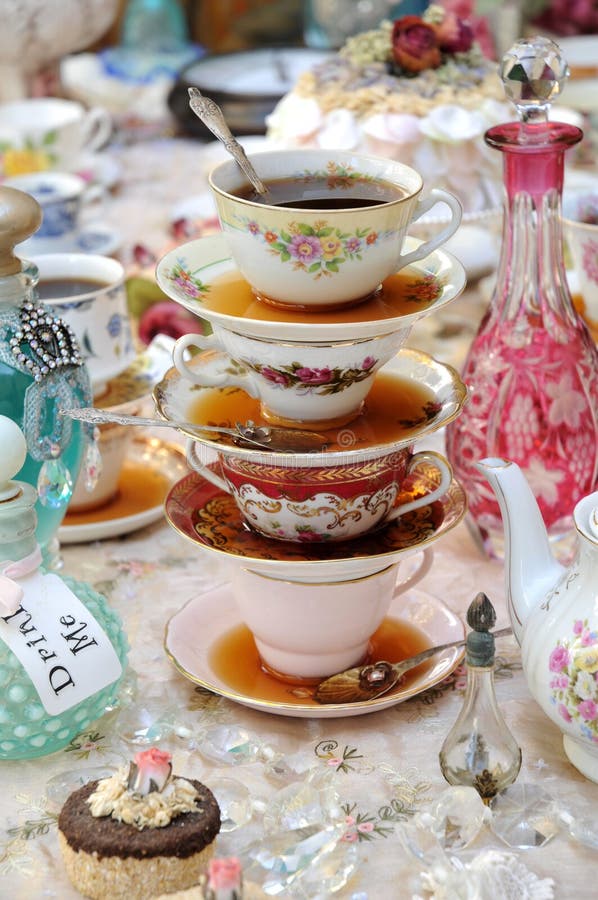 Teacups at a Party stock photo. Image of decoration, luxury - 16721404