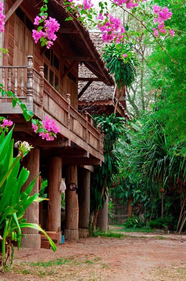 Teak house stock image. Image of architecture, forest - 30601473