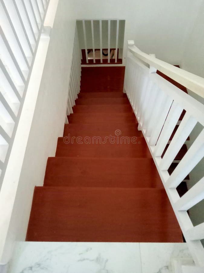 Teak Wood Handle Ladder in the House Stock Image - Image of ...