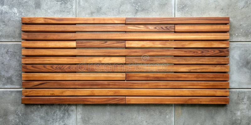 Teak Wood Panel Placed on the Cement Wall, Background Concept Stock ...