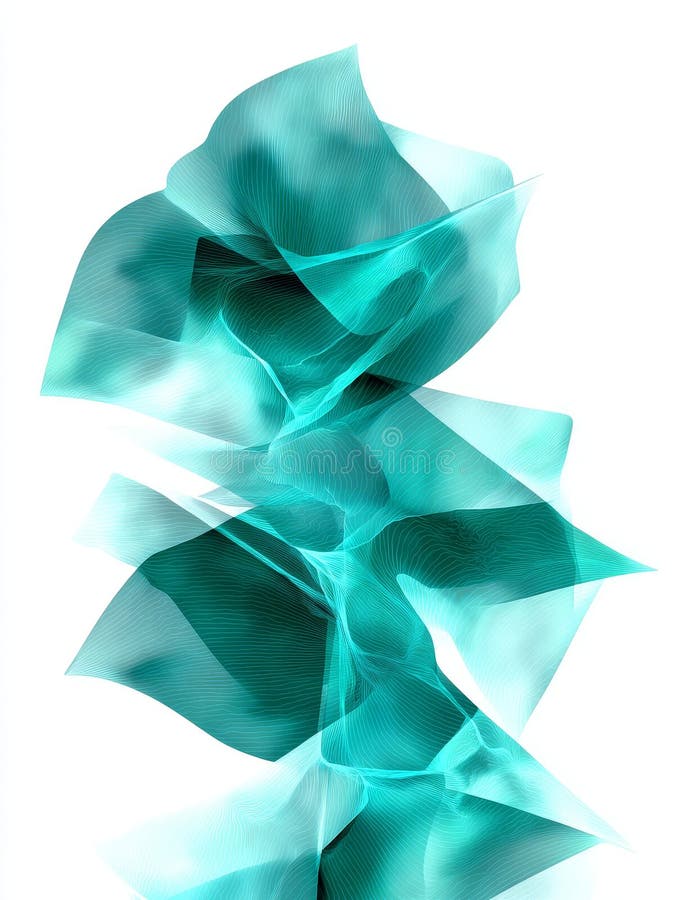 Teal Abstract Flowing Forms Abstract of Teal Flowing Shapes Against a ...