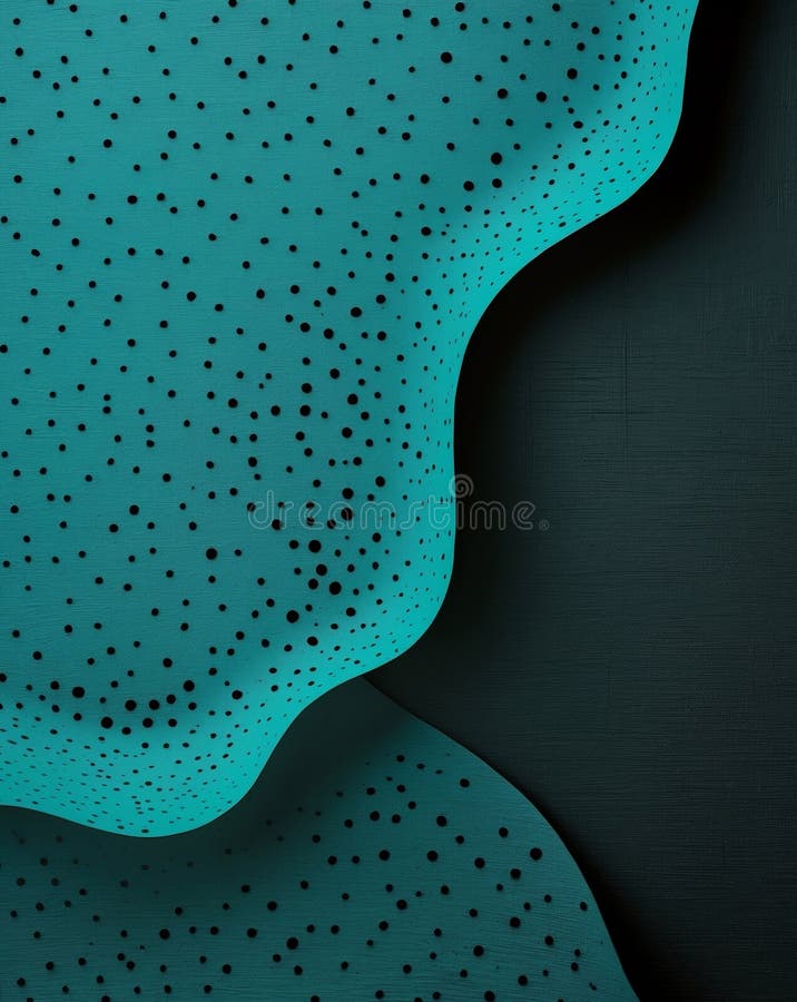 Teal Abstract Halftone Background with Black Dots and Texture Stock ...