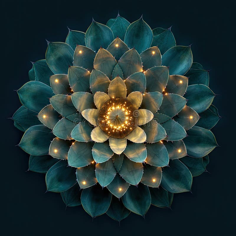 Illuminated Agave stock illustration. Illustration of graphic - 388263260